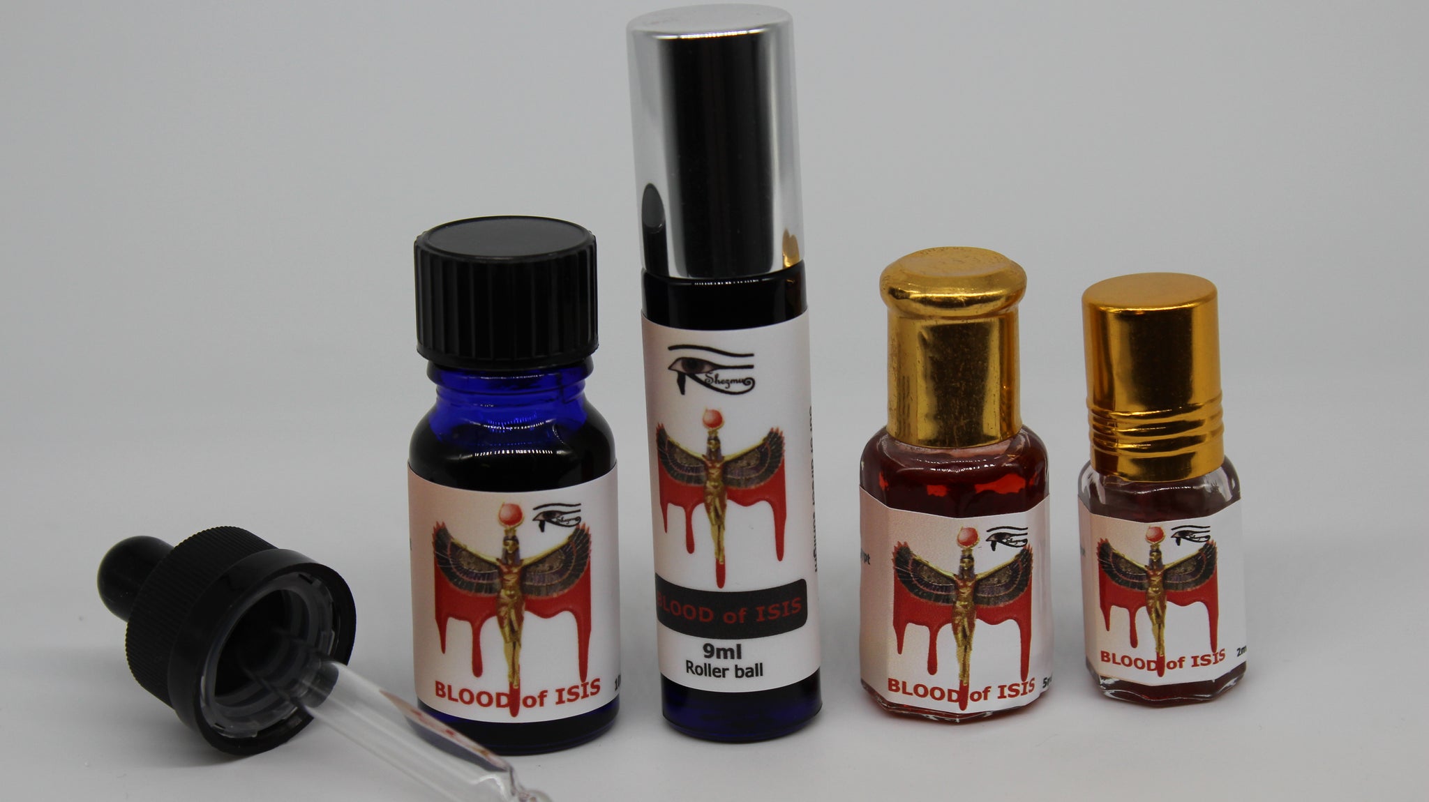 Shezmu PURE Blood of Isis Egyptian Oils Essences 10, 9, 5, 2ml roll-on ...